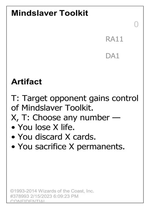 Mindslaver Toolkit • Un-Known Event Playtest Card (DA1)