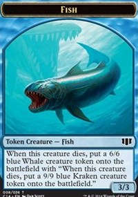 Fish // Zombie (Blue) Double-sided Token • Commander 2014 (C14) #8